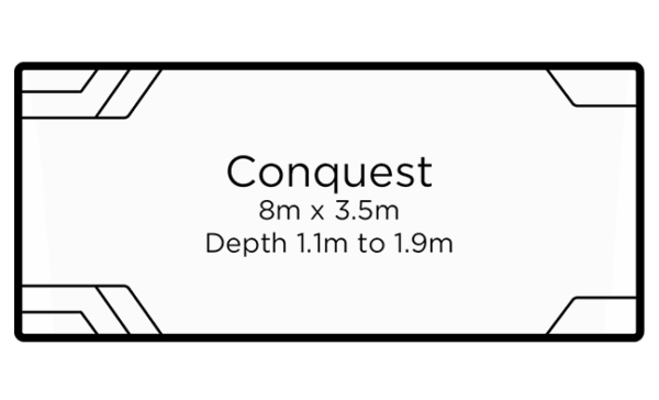 Conquest – 8m x 3.5m | Apollo Pools